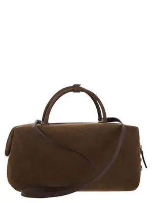 Max Mara Nubuck Leather Satchel - Brown