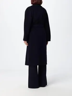Max Mara Madame Double-breasted Long Wool Coat - Blue
