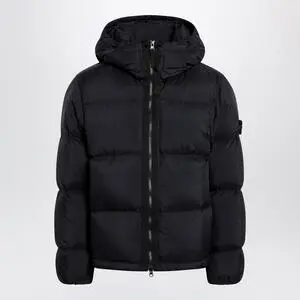Stone Island Ripstop Nylon Zip-up Down Jacket - Black