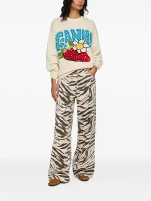 GANNI Wool Crewneck Sweater