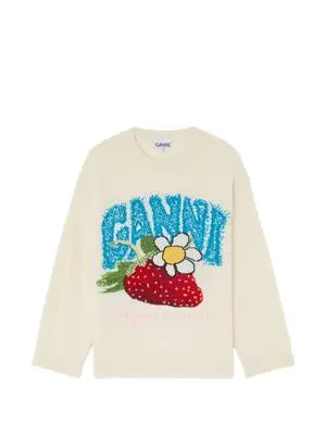 GANNI Wool Crewneck Sweater - Multicolor