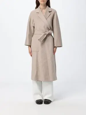 Max Mara Ludmilla Long Cashmere Belted Robe Coat - Cream
