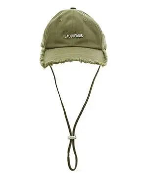 Jacquemus Hat With Frayed Brim - Green