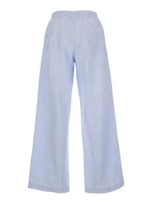 A.p.c. Lou Pants Light Blue With Front Pockets And Cotton Elastic