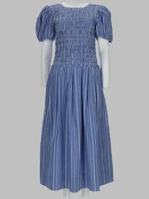 GANNI Striped Organic Cotton Dress