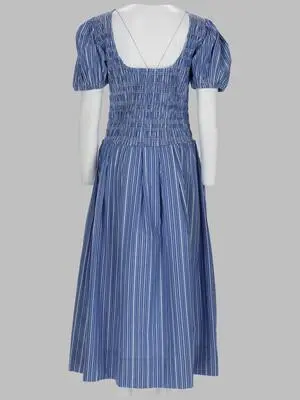 GANNI Striped Organic Cotton Dress