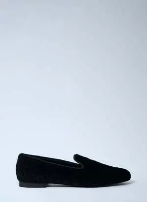 TOTEME Shearling-lined Suede Loafers - Black