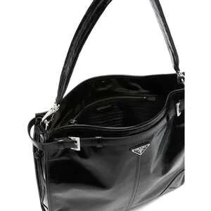 Prada Bonnie Leather Shoulder Bag - Black