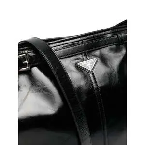 Prada Bonnie Leather Shoulder Bag - Black