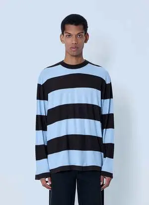Bottega Veneta Striped Long Sleeve T-shirt - Blue