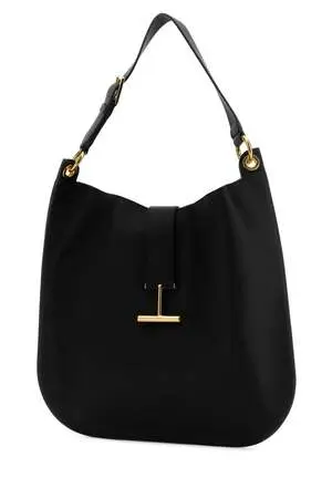 TOM FORD Leather Shoulder Bag - Black