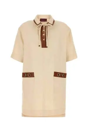 Gucci Sand Linen Mini Dress - Brown