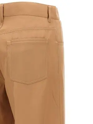 JIL SANDER Wool Gabardine Loose Leg Pants