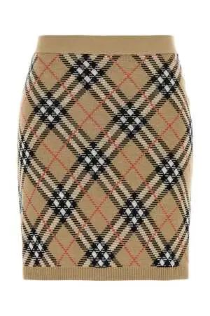 Burberry Embroidered Wool Blend Mini Skirt - Multicolor