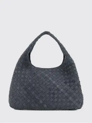 Bottega Veneta BOTTEGA VENETA Campana Woven Suede Shoulder Bag Gray