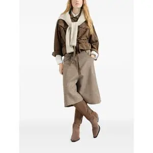 Brunello Cucinelli Suede Knee High Boots - Brown
