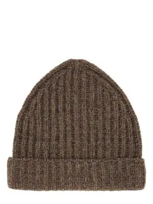 MAISON MARGIELA Wool And Cotton Blend Beanie - Brown