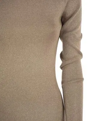 Max Mara Bracco Viscose And Lurex Slim Dress - Cream
