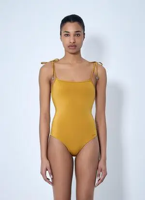 Chloé Tie-shoulder Swimsuit - Yellow