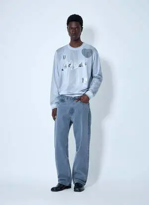 Acne Studios Embroidered Logo Long-sleeve Shirt - Gray
