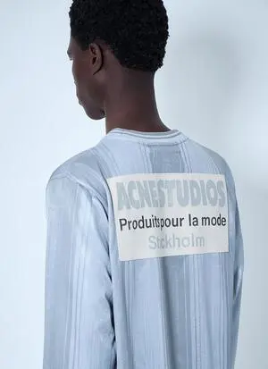 Acne Studios Embroidered Logo Long-sleeve Shirt - Gray