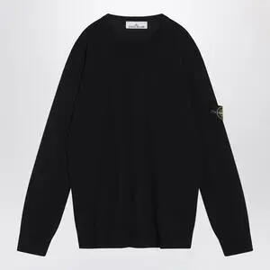 Stone Island Navy Wool Crew-neck Sweater - Blue
