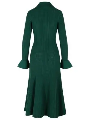 SELF-PORTRAIT Ribbed Viscose Blend Dress