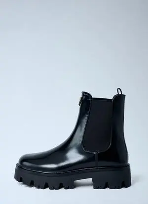 Prada Logo Plaque Ankle Boots