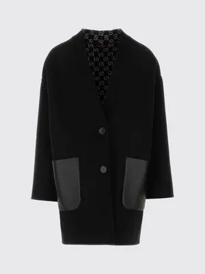 Gucci Wool Coat With Leather Patch Pockets