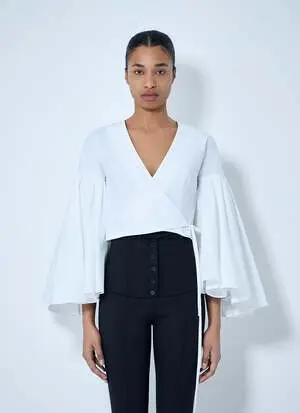 Jacquemus V-neck Wrap Blouse - White