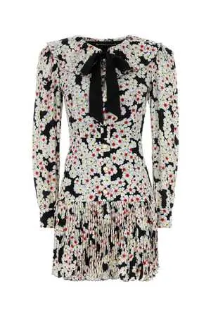 Alessandra Rich Printed Silk Mini Dress - Multicolor