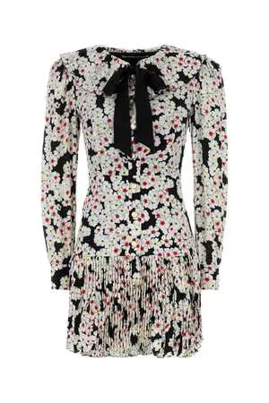 Alessandra Rich Printed Silk Mini Dress - Multicolor