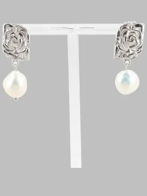 Magda Butrym Rose Drop Earrings - Silver
