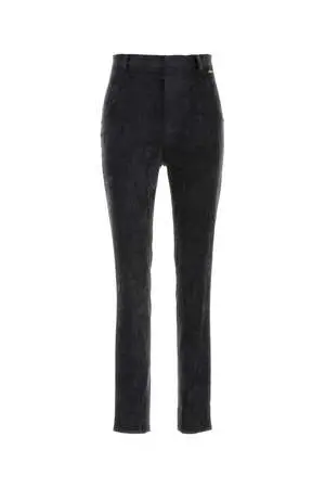 Gucci Charcoal Stretch Velvet Pant - Gray