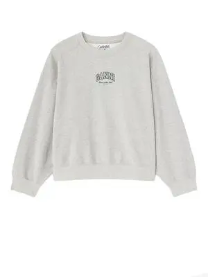 GANNI Logo Cotton Sweatshirt - Gray