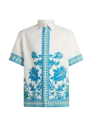 Etro Geometric Floral Linen Shirt - Multicolor