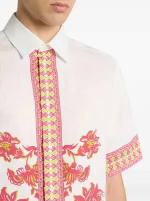 Etro Geometric Floral Linen Shirt