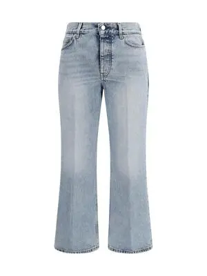 TOTEME Cotton Flared-hem Jeans - Blue