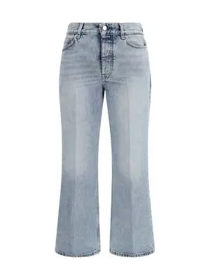 TOTEME Totême Cotton Flared-Hem Jeans Blue