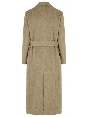 GOLDEN GOOSE Double-breasted Coat In Beige Wool Blend