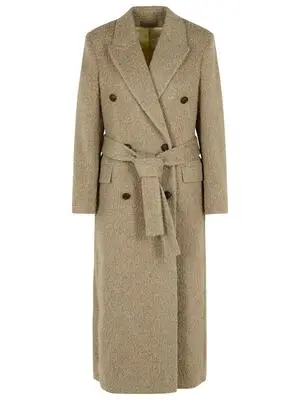 GOLDEN GOOSE Double-breasted Coat - Cream