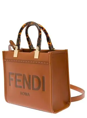 Fendi Sunshine Piccola Tote Bag - Brown