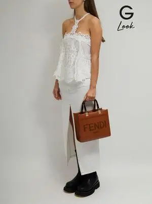 Fendi Sunshine Piccola Tote Bag - Brown