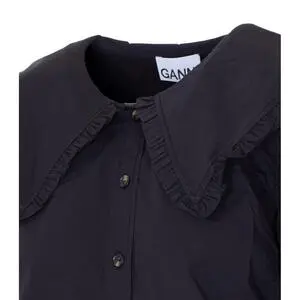 GANNI Ruffle Shirt - Black