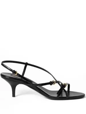 Miu Miu Patent Leather Buckled Sandals - Black