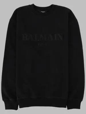 Balmain Embroidered Crewneck Sweatshirt - Black