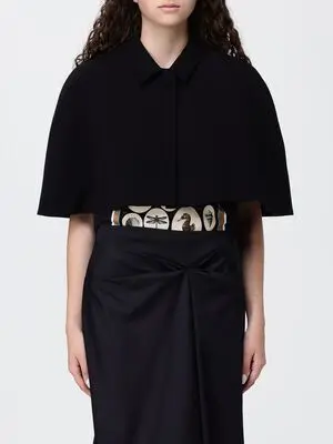 Max Mara Cropped Single-breasted Cape In Cady - Black