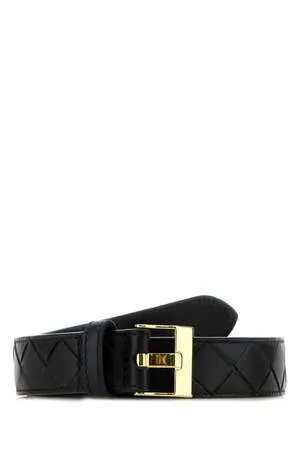 Bottega Veneta Leather Watch Belt - Black