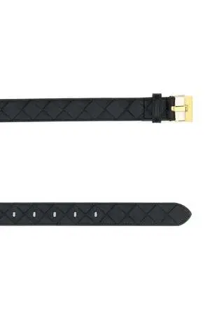 Bottega Veneta Leather Watch Belt - Black