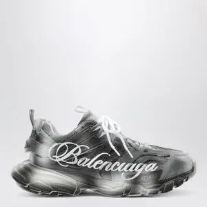 Balenciaga Track Stencil Logo Sneakers In /white - Black